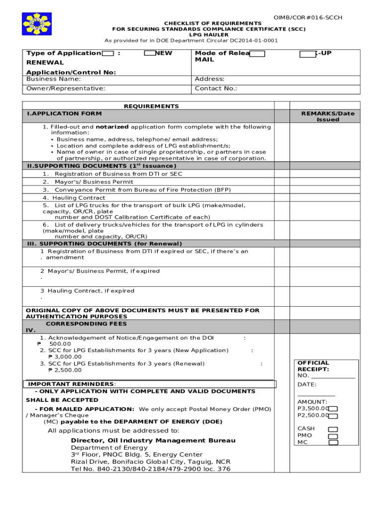 Securing Standards Compliance Certificate (SCC) for Hauler Doc Template | pdfFiller