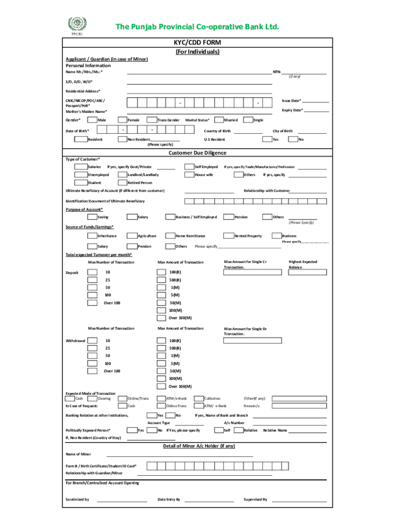 Fillable Online KYC/CDD FORM Fax Email Print - pdfFiller