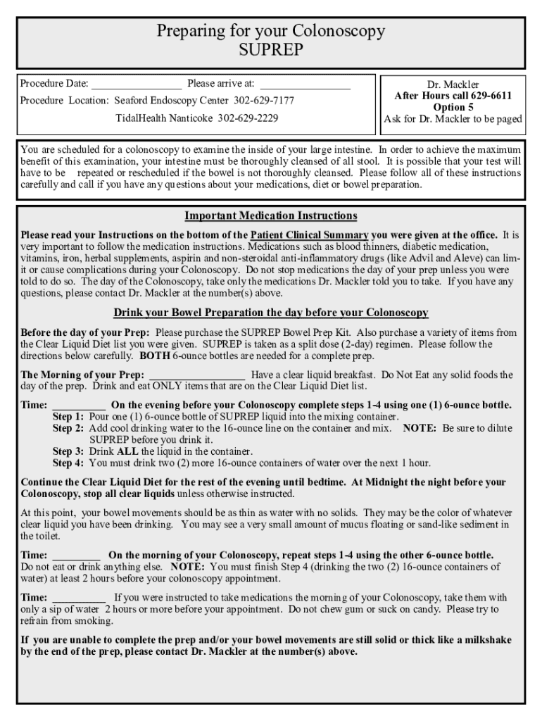 Fillable Online Preparation Instructions for GI Procedures Fax Email ...
