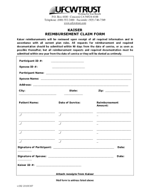 Fillable Online Medicare Advantage Reimbursement Claim Form and ... Fax ...