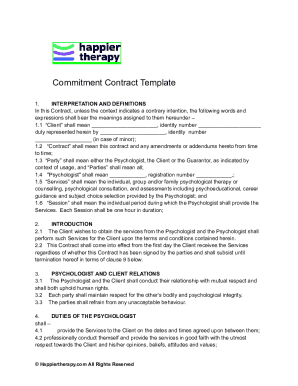Fillable Online Commitment Contract Template Fax Email Print - pdfFiller