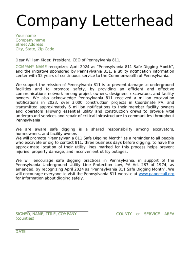 Good Morning, I am Bill Kiger, President of PA One Call ( ... Doc ...