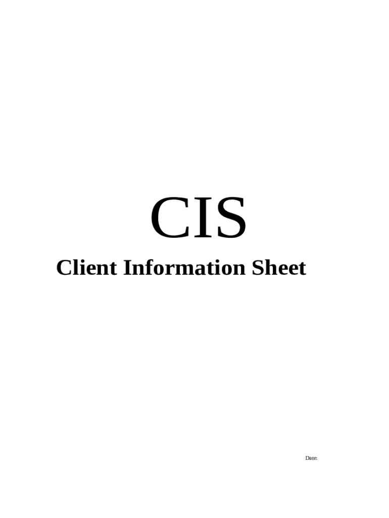 COMPANY INATION SHEET (CIS) Doc Template | pdfFiller
