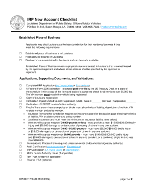 Fillable Online IRP New Account Checklist Fax Email Print - pdfFiller