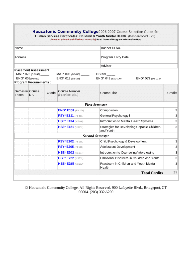 Human Services Certificate: Children & Youth Mental ... Doc Template ...