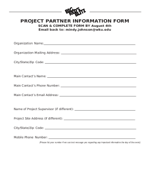 project partner ination Doc Template | pdfFiller
