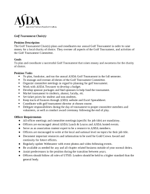 Duties and Responsibilities of an Event Committee Chair Doc Template | pdfFiller