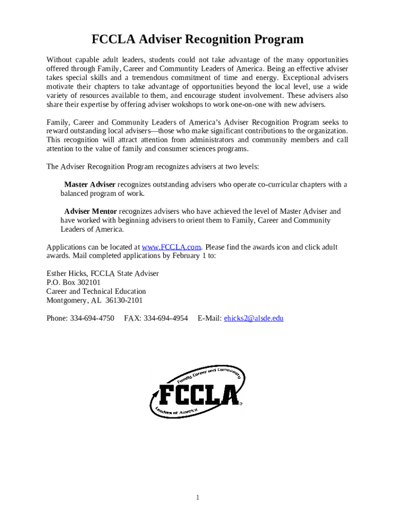 Family and Consumer Sciences Teacher is Recognized as ... Doc Template | pdfFiller