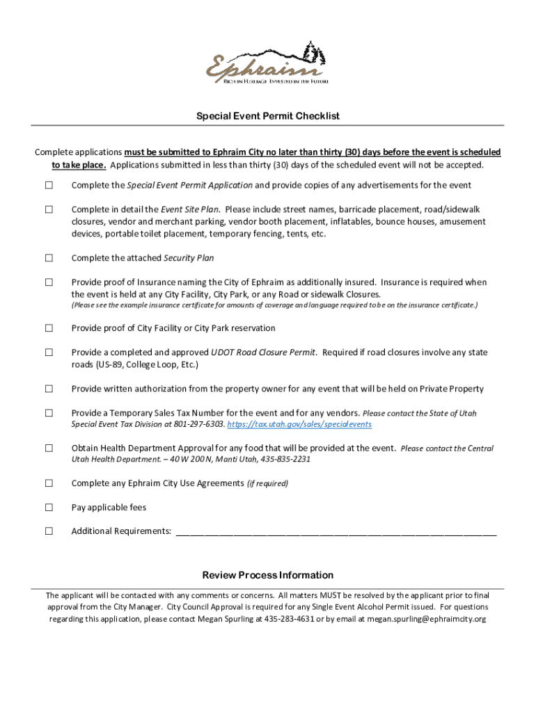 Fillable Online Form CenterEphraim City Fire Department Burn Permit Fax Email Print - pdfFiller