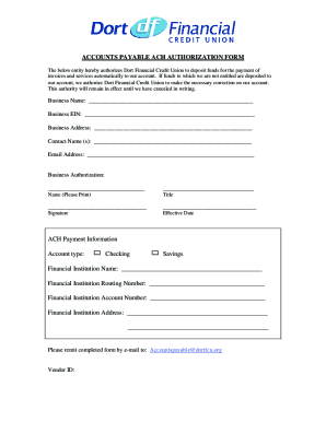 Fillable Online ACH AUTHORIZATION FORM 1.doc Fax Email Print - pdfFiller