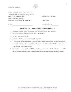 CSEC Agricultural Science.pdf Doc Template | pdfFiller