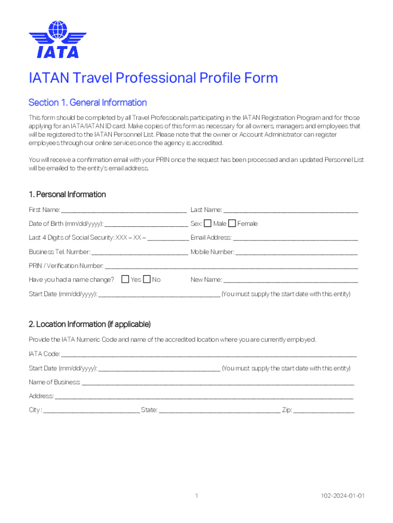 Fillable Online Iatan Accreditation Application - Fill Online ...