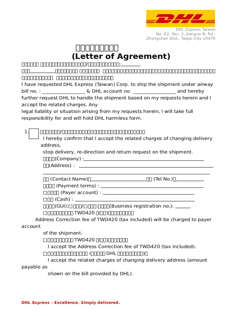 dhl letter head Doc Template | pdfFiller