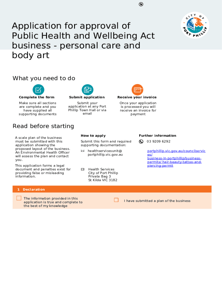 Application for Approval of Public Health and Wellbeing Act ... Doc ...
