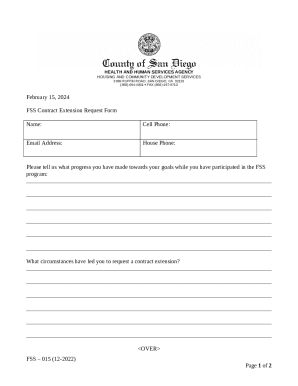 FSS-015 Contract Extension Doc Template | pdfFiller