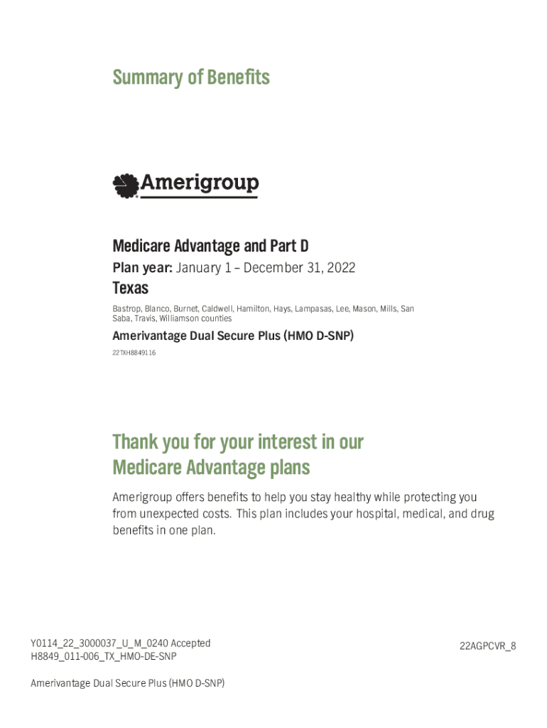 Fillable Online 0240-H8849011-006TXHMO-DE-SNP Summary of Benefits. Summary Of Benefits Fax Email ...