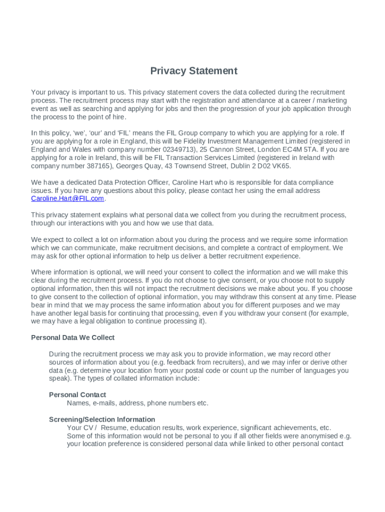 Data Protection Statement - Amazon Stores - Tal.net Doc Template ...