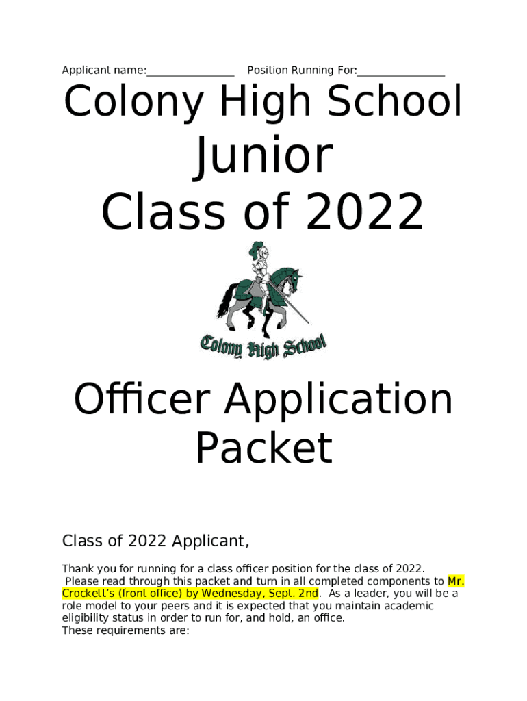 Class Officer Positions & Duties President Doc Template | pdfFiller