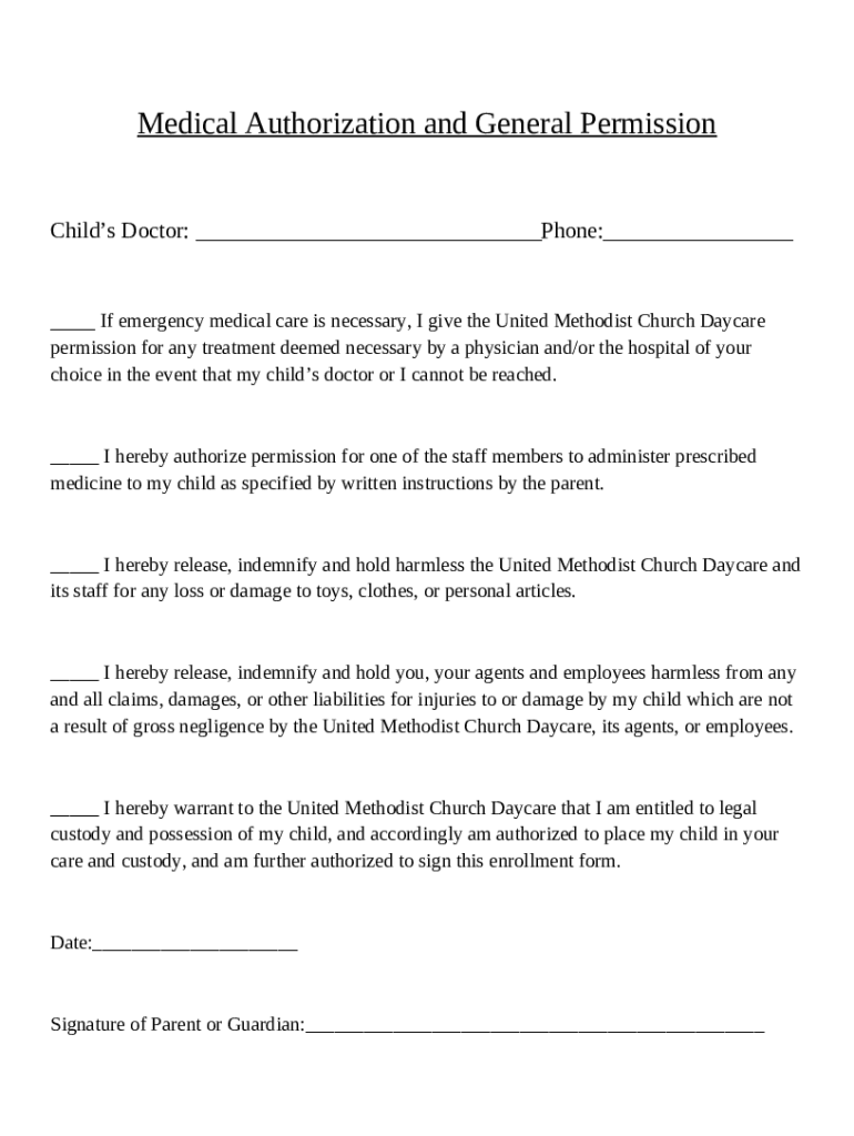 Emergency Ination and Permission for Medical ... Doc Template | pdfFiller