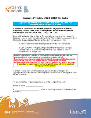 Confirmation of recognition for Jordan's Principle eligibility Doc ...