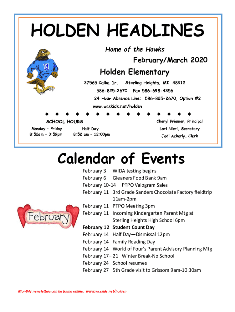 Fillable Online school wcskids Sven Holden Elementary School Fax Email ...