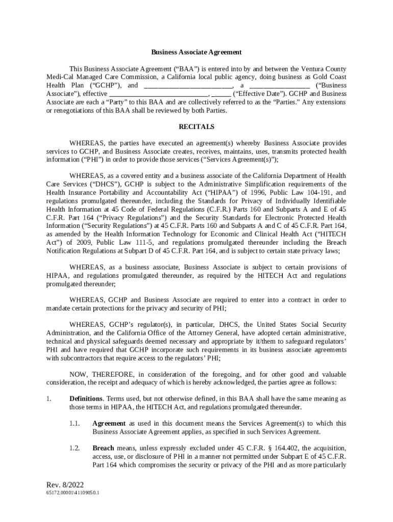 SDP - Business Associate Agreement HIPAA and FAQs Doc Template | pdfFiller