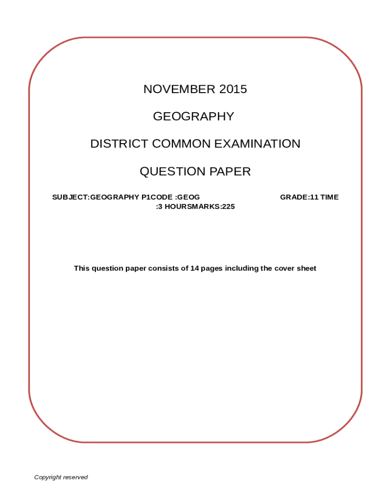 Geography Examination Guidelines Senior Certificate (SC) Doc Template ...