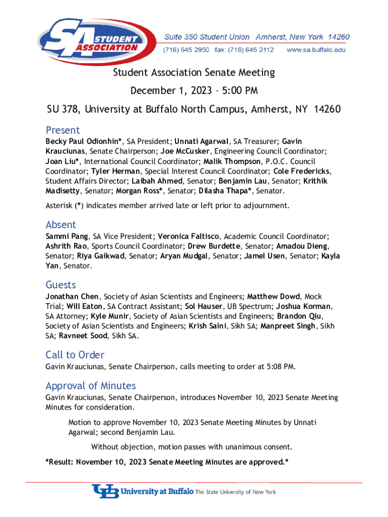 Fillable Online Staff Emails & Office Hours - UB Student Association ...