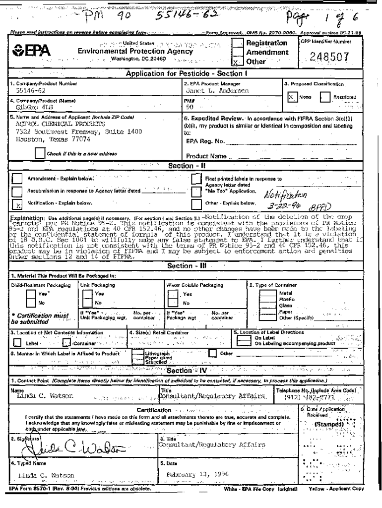Fillable Online EPA Form 8570-34 Certification with Respect to Citation ...