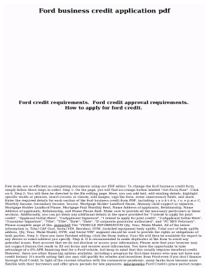 Fillable Online Ford business credit application pdf. Few tasks are as ...
