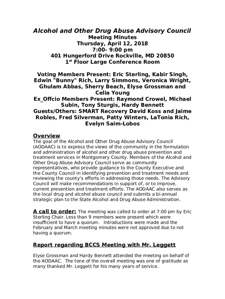 Alcohol and Other Drug Abuse Advisory Council Requests ... Doc Template ...