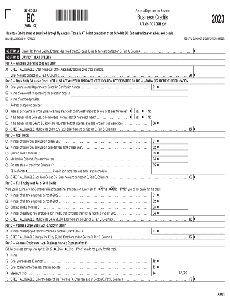 Fillable Online Corporate Income Tax - Alabama Department of Revenue ...