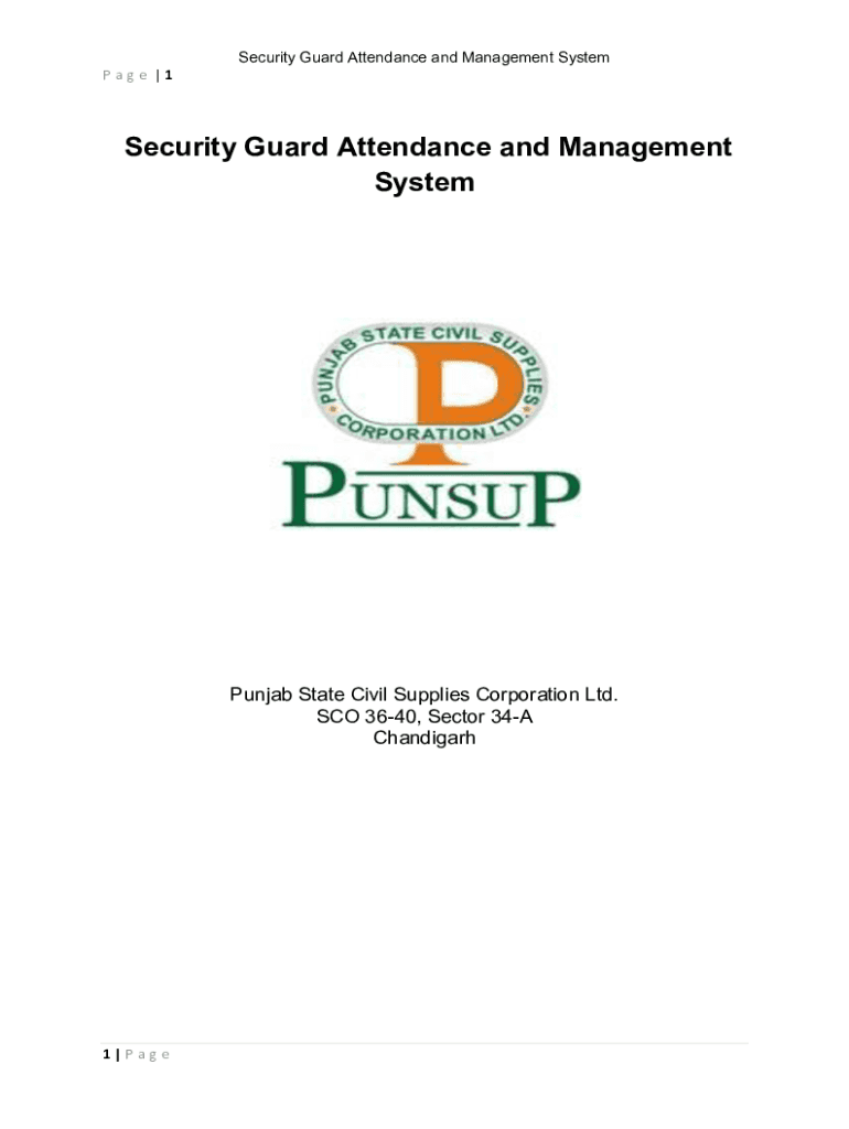 Fillable Online Security Guard Attendance and Management System Fax ...