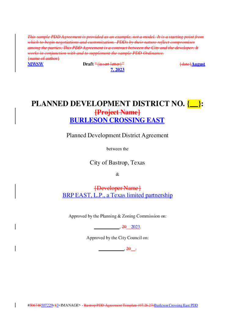 Fillable Online Planned Development District Agreement Fax Email Print - pdfFiller