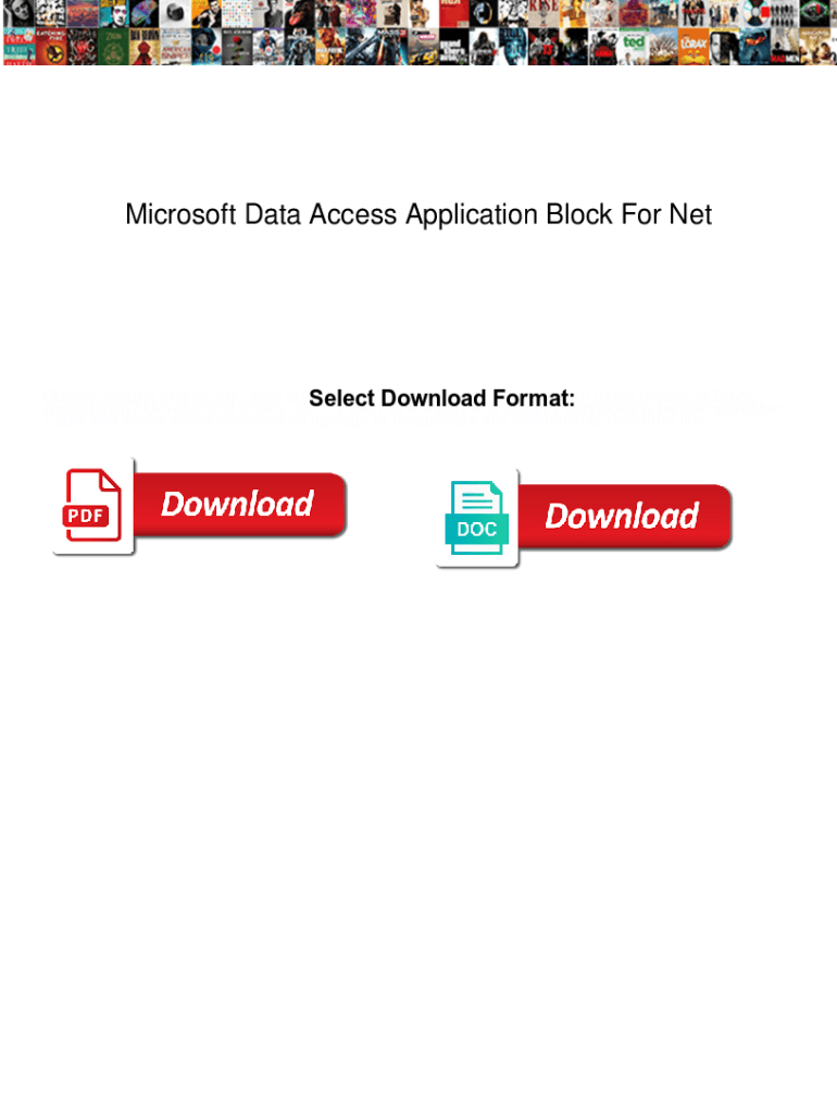 Fillable Online The Enterprise Library Data Access Application Block Part 1 Fax Email Print 3403