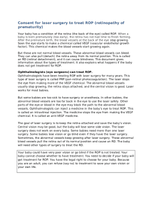 Consent for laser surgery to treat ROP (retinopathy of ... Doc Template ...