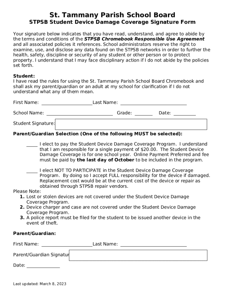 Policies and Procedures - St. Tammany Junior High School Doc Template | pdfFiller