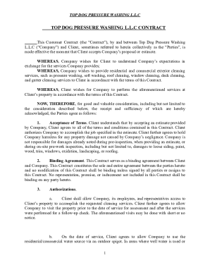 Fillable Online Pressure Washing Contract Template - YouTube Fax Email ...