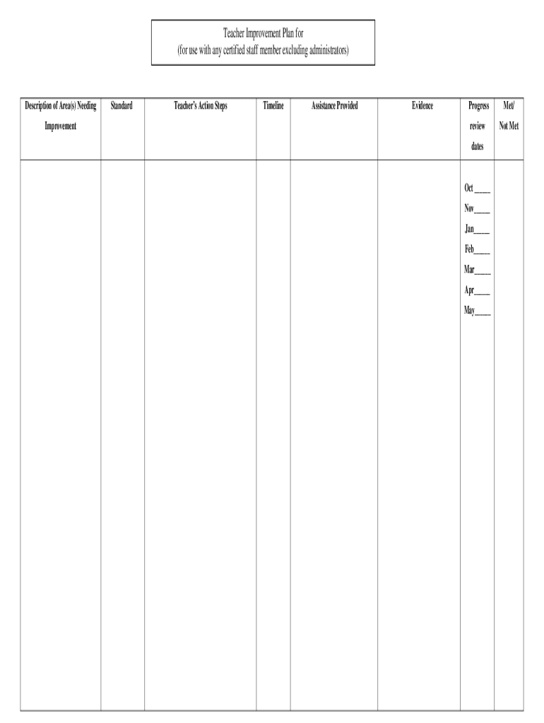 Fillable Online Blank Improvement Plan Template Fax Email Print - pdfFiller