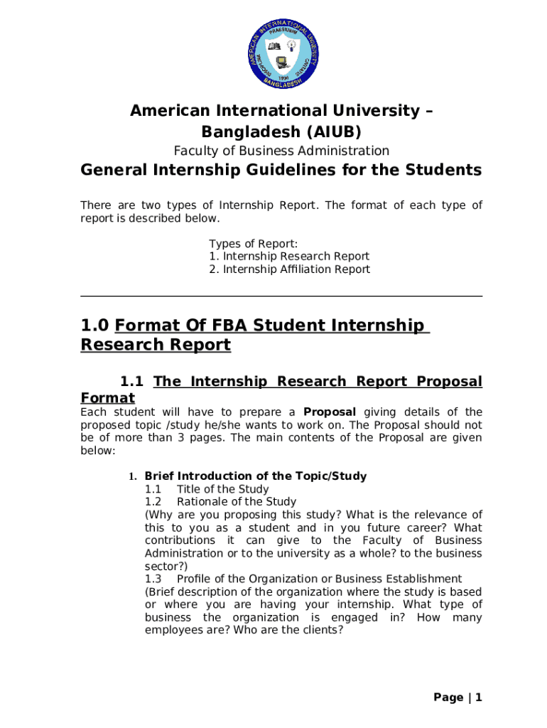 (DOC) General Internship Guidelines for the Students Doc Template | pdfFiller