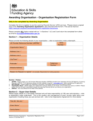 Fillable Online Awarding Organisation - Organisation Registration Form ...