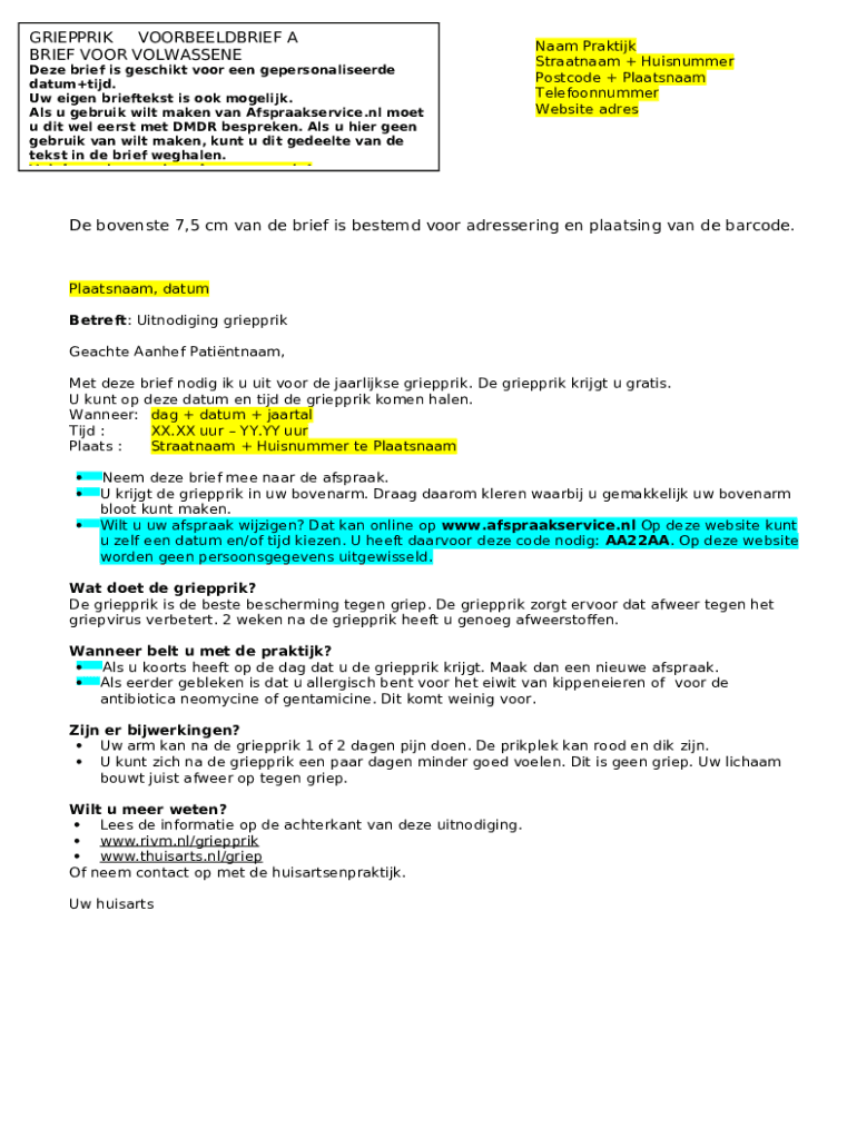 Zakelijke brief Doc Template | pdfFiller