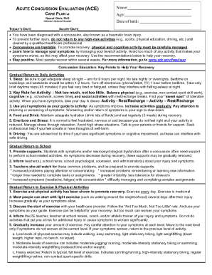 Fillable Online Pediatric Assessment and Management of Concussions Fax ...