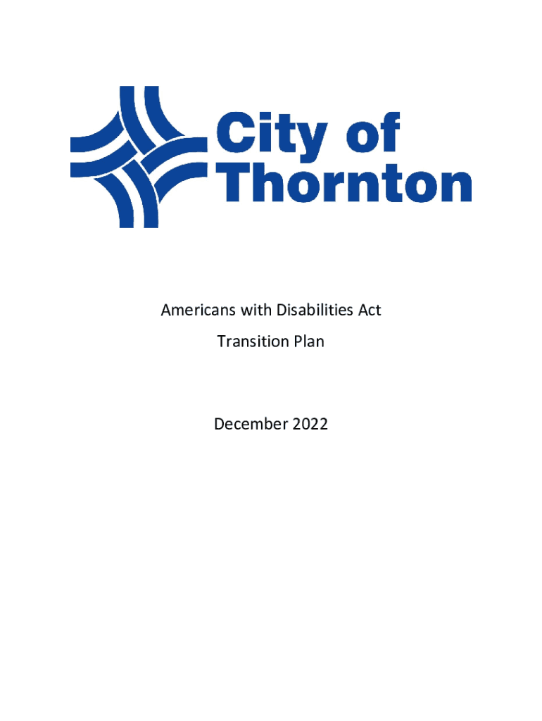Fillable Online Introduction to the ADA Comprehensive Transition Plan ...