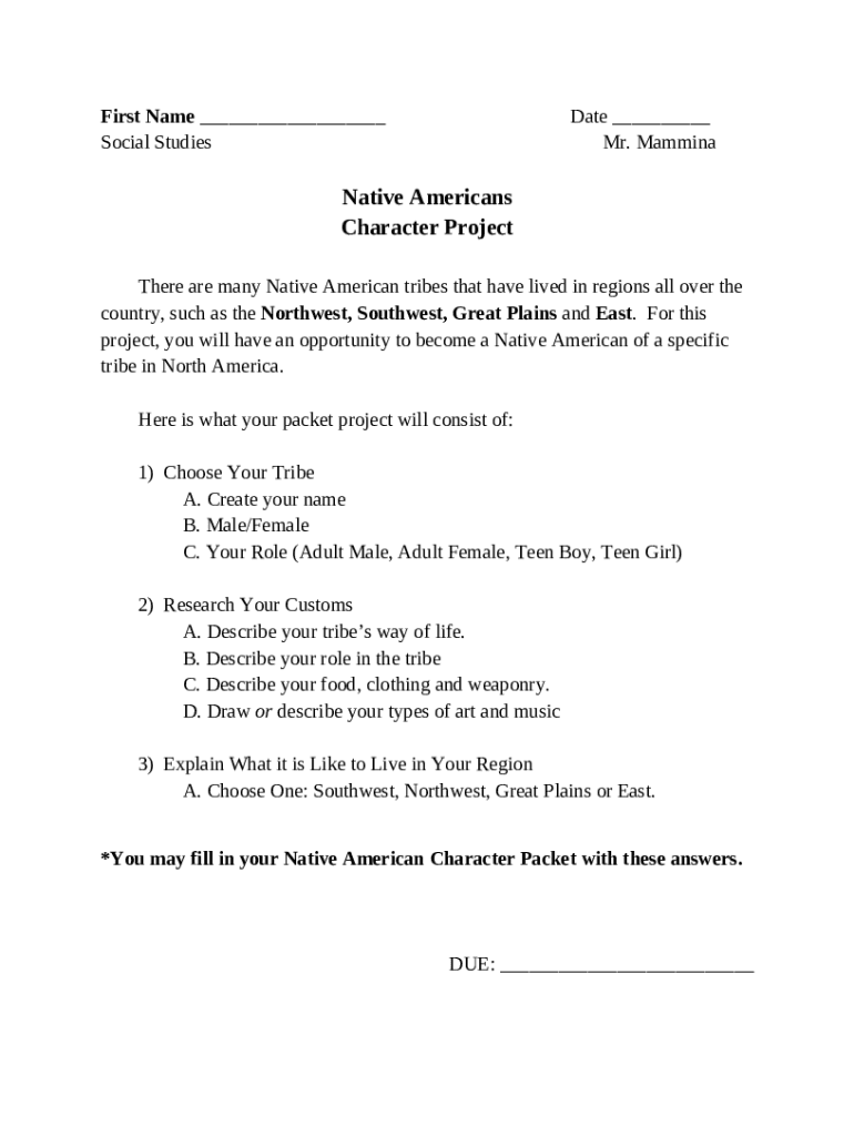 Native American Cultures - Facts, Regions & Tribes Doc Template | pdfFiller