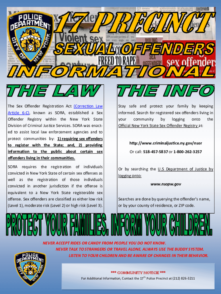 Fillable Online About The New York State Sex Offender Registration Act