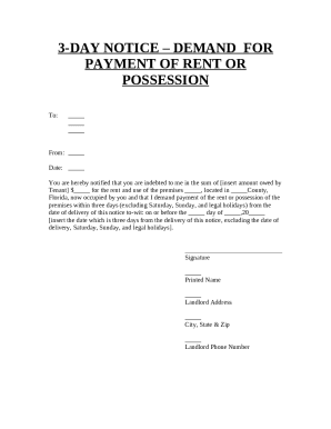 Printable 3 Day Notice Florida - Fill Online, Printable, ... Doc ...