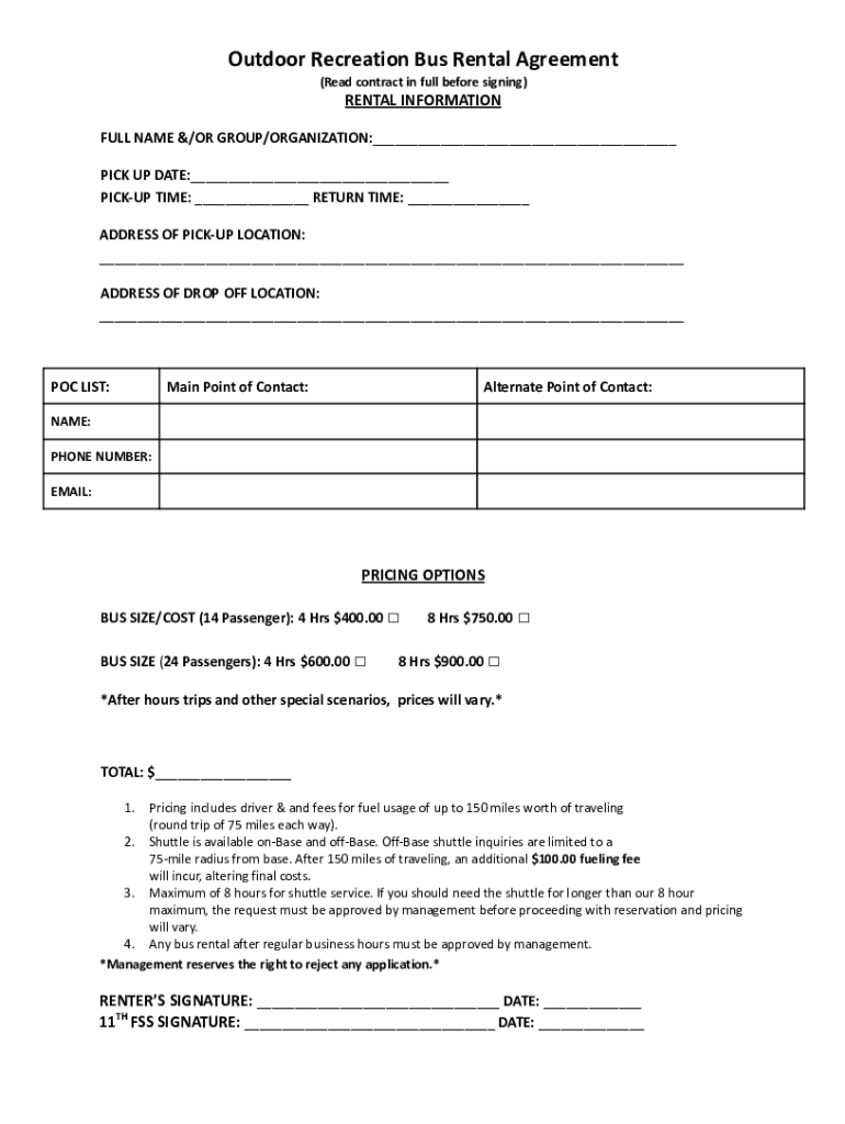 Fillable Online Rental Agreement Requirements Fax Email Print - pdfFiller