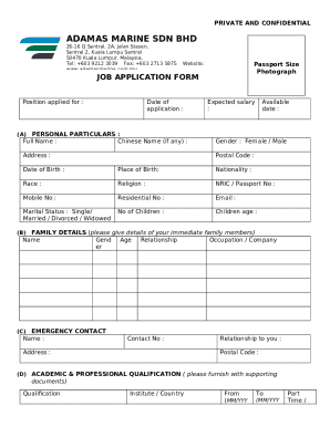 Job Application in Chinese Template Doc Template | pdfFiller