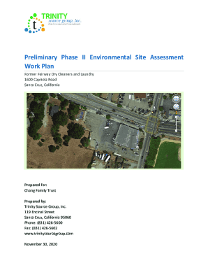 Fillable Online Preliminary Phase II Environmental Site Assessment Work Plan. Former Fairway Dry ...